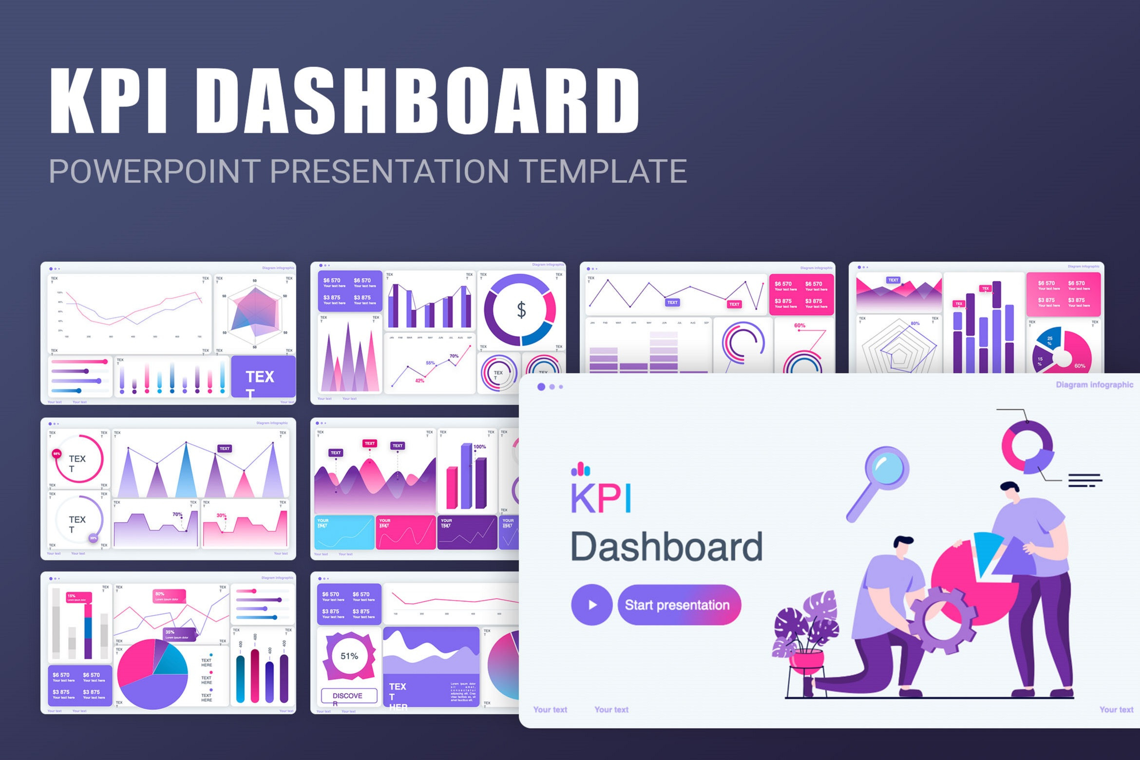 KPI Dashboard PowerPoint Template, a Presentation Template by alexdndz