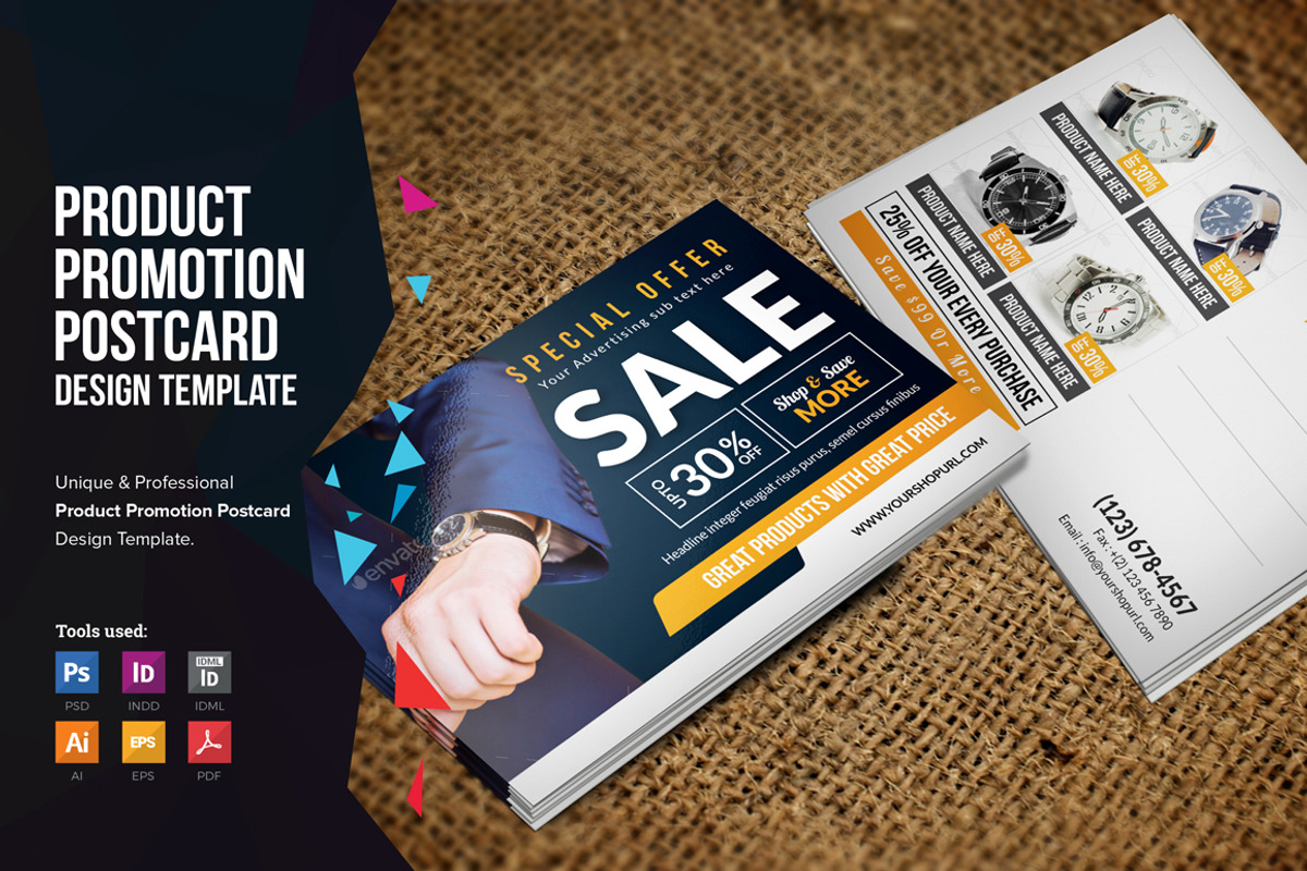 Product Promotion Postcard Design, a Card Template by Miyaji75 ...