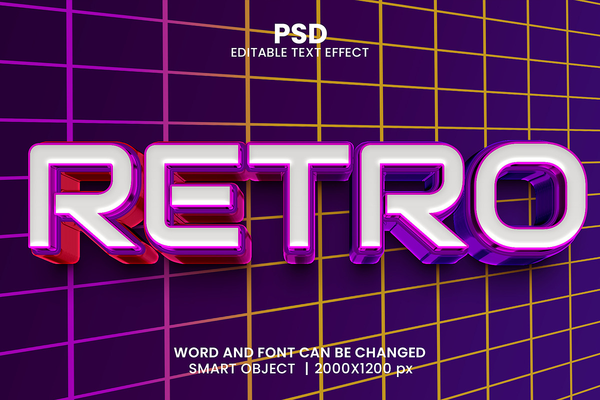 RGB Neon 3d Psd Text Effect, a Brushes & More by bdrobin