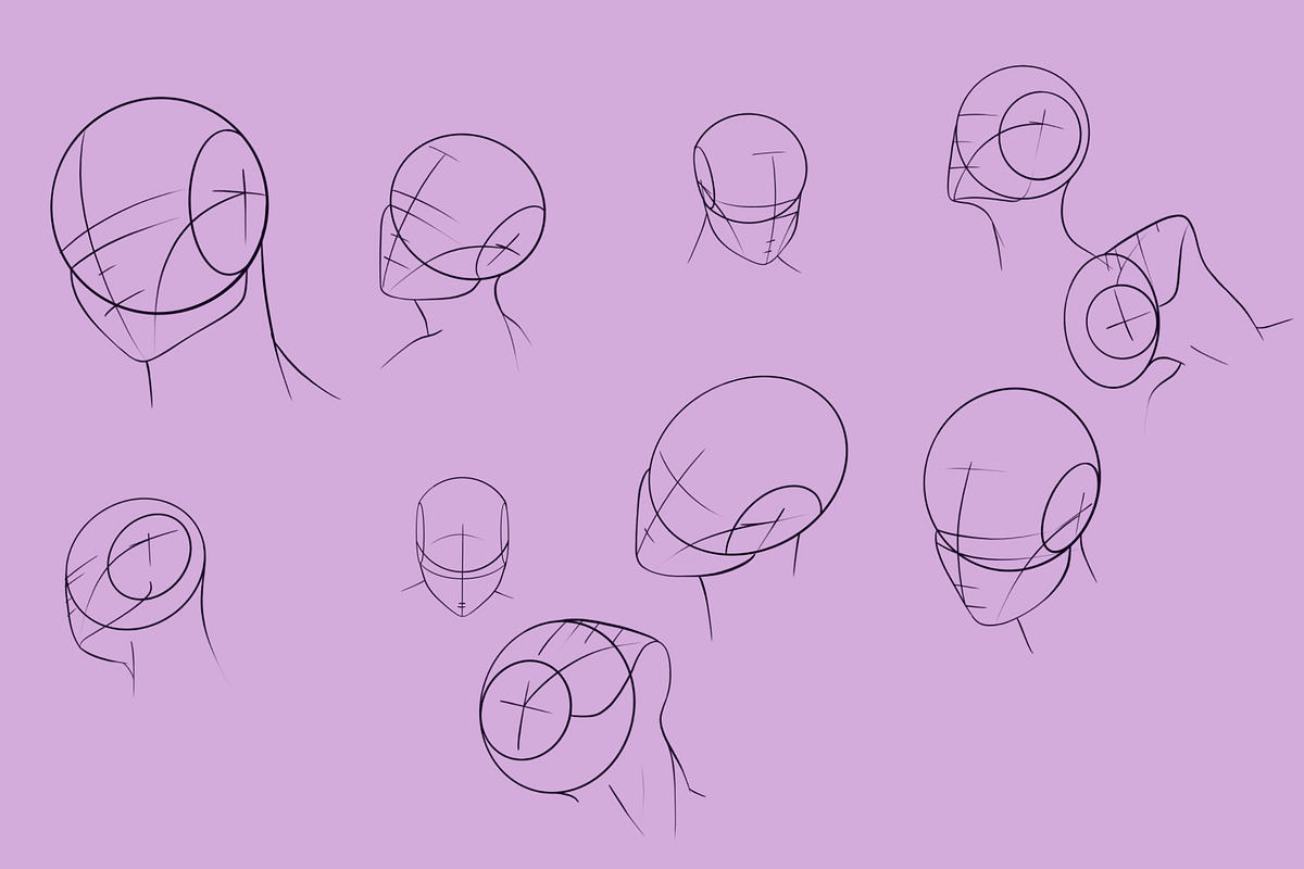 Procreate Head Proportions Guide, a Brush Add-On by HabitusDesigns