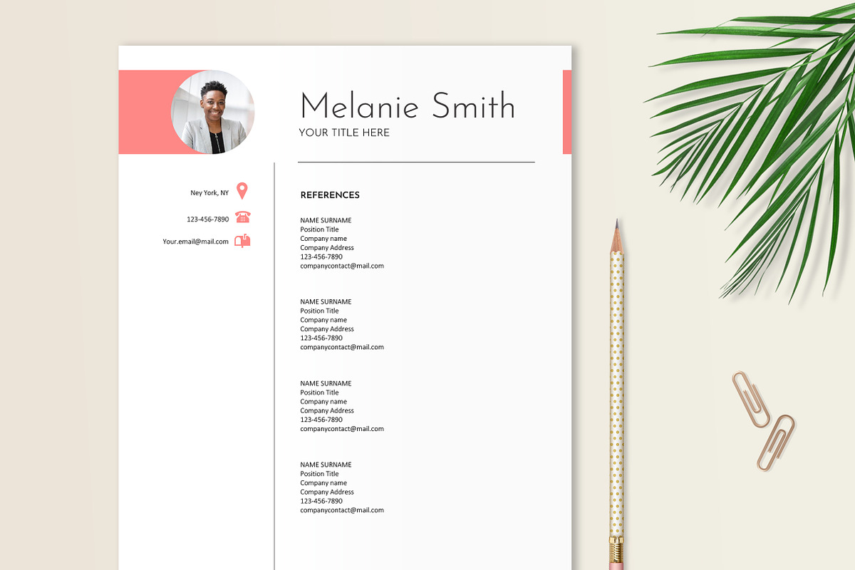 Red Resume Template Design, a Resume Template by Stanin Studio