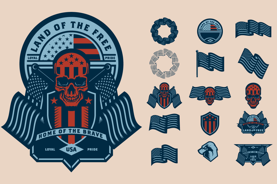 Americana Vector Set, a Graphic by Hydro74