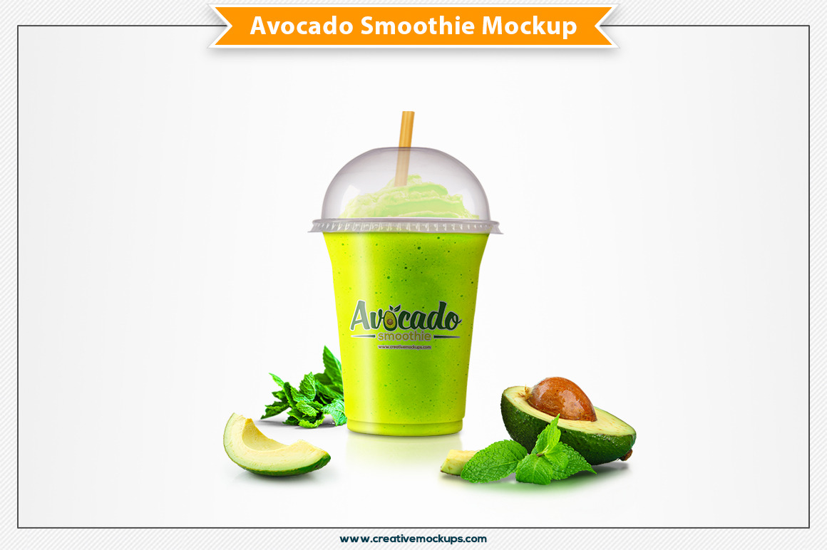 Avocado Smoothie Mockup, a Product Mockup by Plus Media