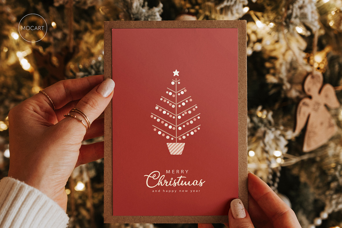 Christmas postcard mockup set 1 v1, a Print Template by Mocart