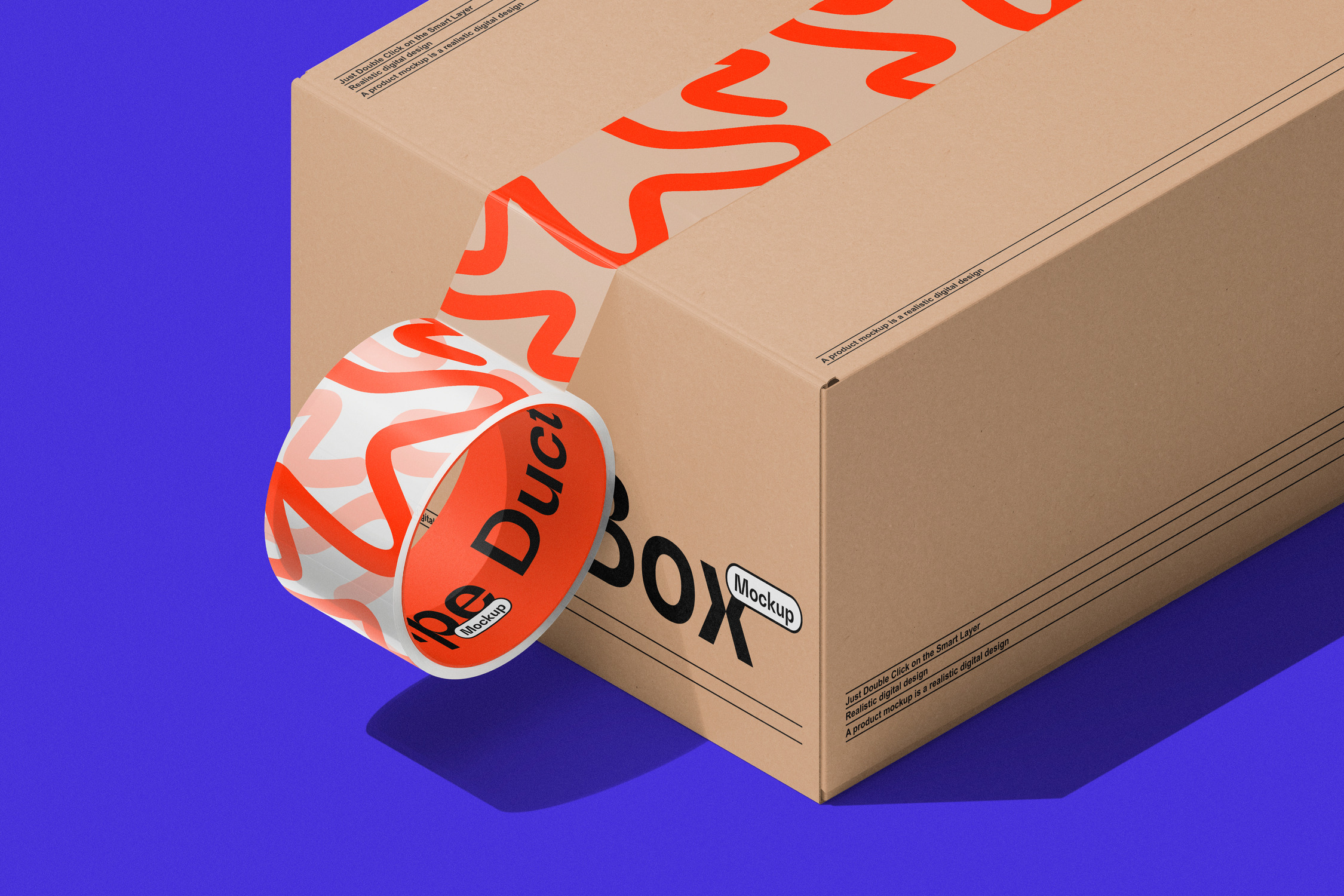 Craft Box & Duct Tape Roll Mockup, a Packaging Mockup by Design Squad
