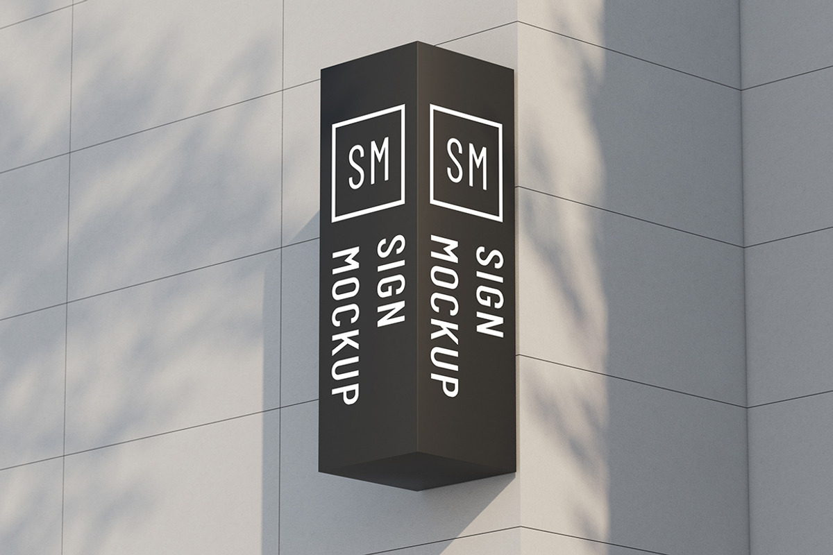 Black Shop Sign Mockup Set, an Advertising Mockup by professorinc
