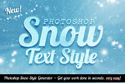 Snow Text Effect Psd for Photoshop, a Layer Style Add-On by Design Bits