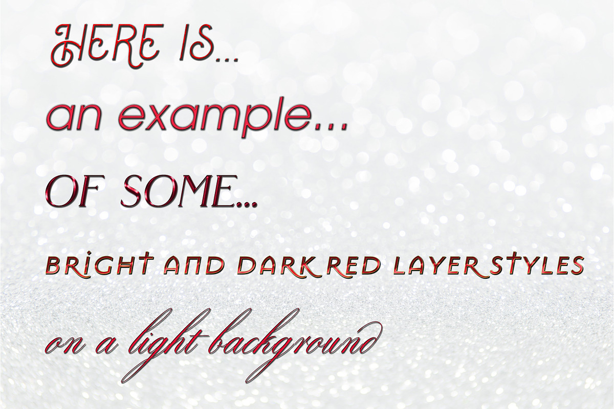 Red Photoshop Layer Styles, a Layer Style Add-On by Sapphire X Designs