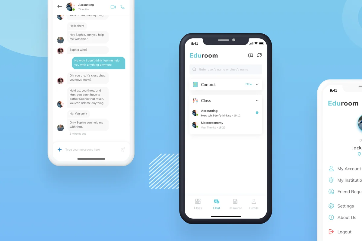 EduRoom-Online Class Room App Design, an App Template by Capi Product