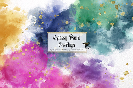 Gold Watercolor Paint Splatters PNG | Illustrations ~ Creative Market