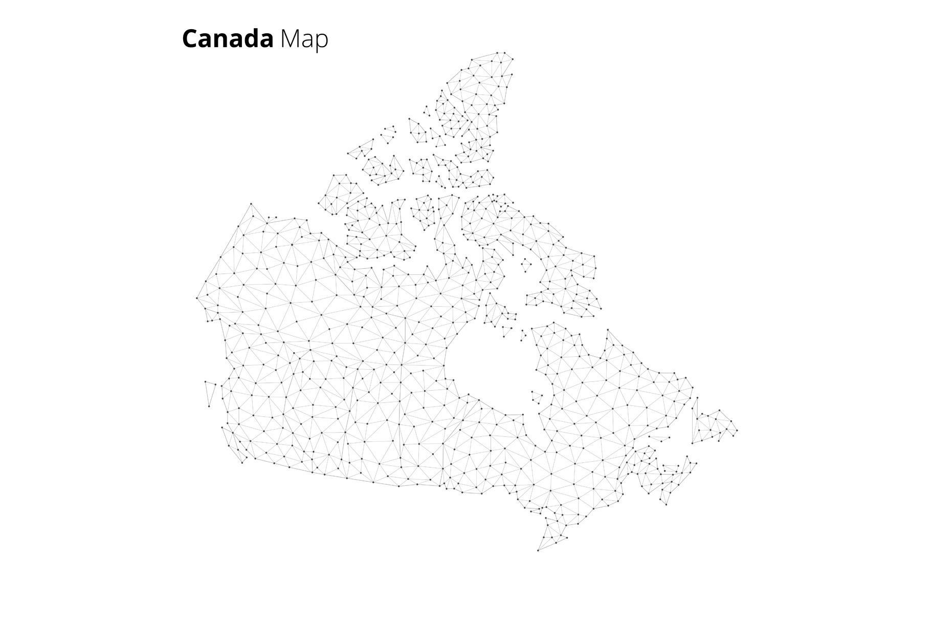 Canada map in blockchain technology network style., an Icon by Visual ...