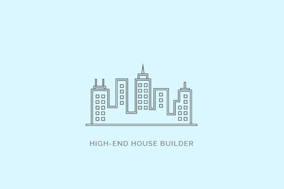 High End House Builder Logo, a Branding & Logo Template by felicidads