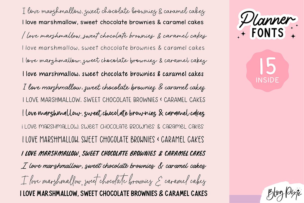 Digital Planner Font Bundle