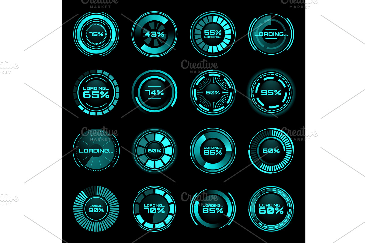 HUD futuristic loading progress bars, a Templates & Theme by Vector ...