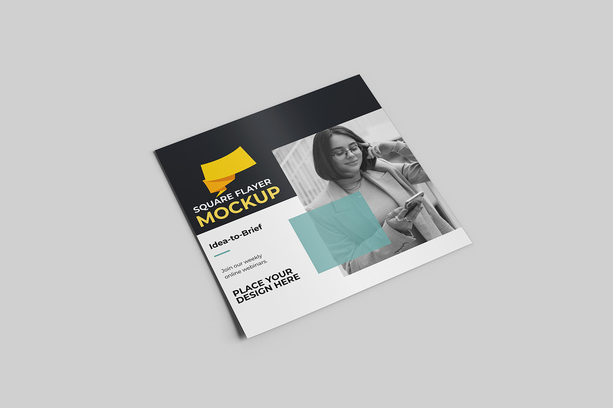 Square Flyer Mockup, a Print Template by bimockup
