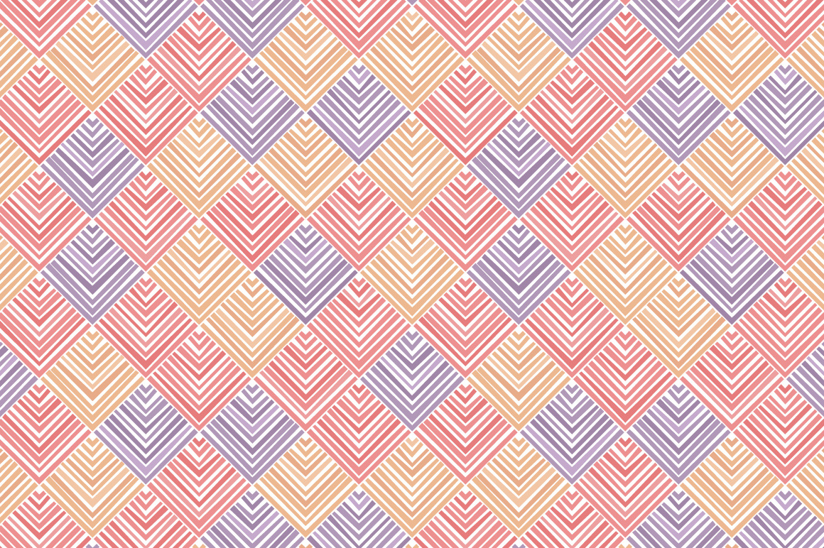 Pastel striped rhombus geo pattern, a Pattern Graphic by Natalyon ...
