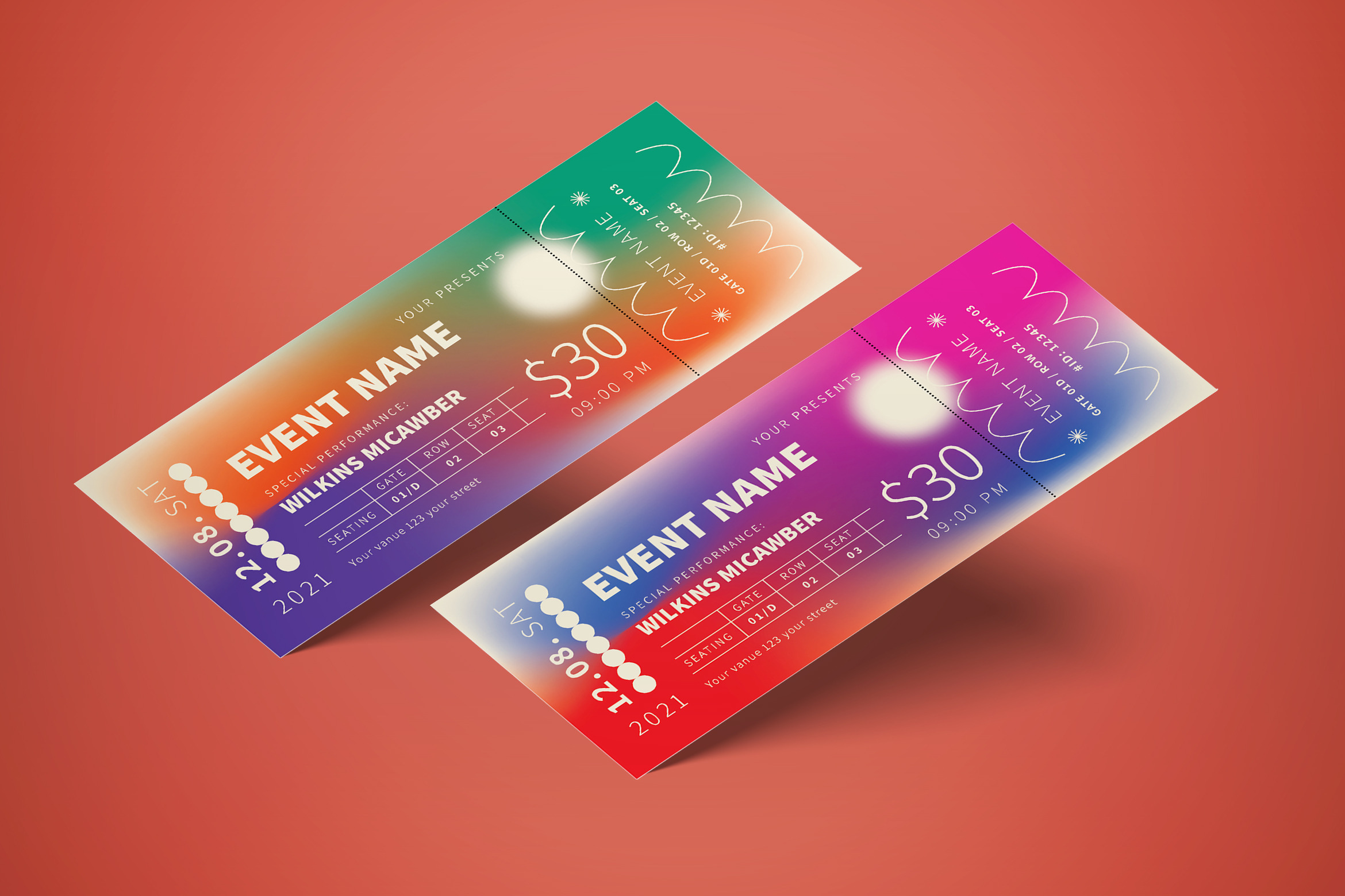 Concert Ticket, a Card Template by graphicook