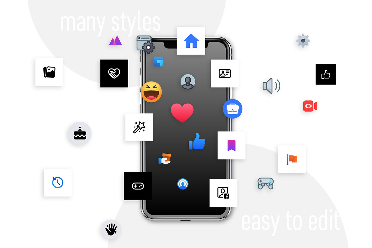 Facebook Icons Mockup