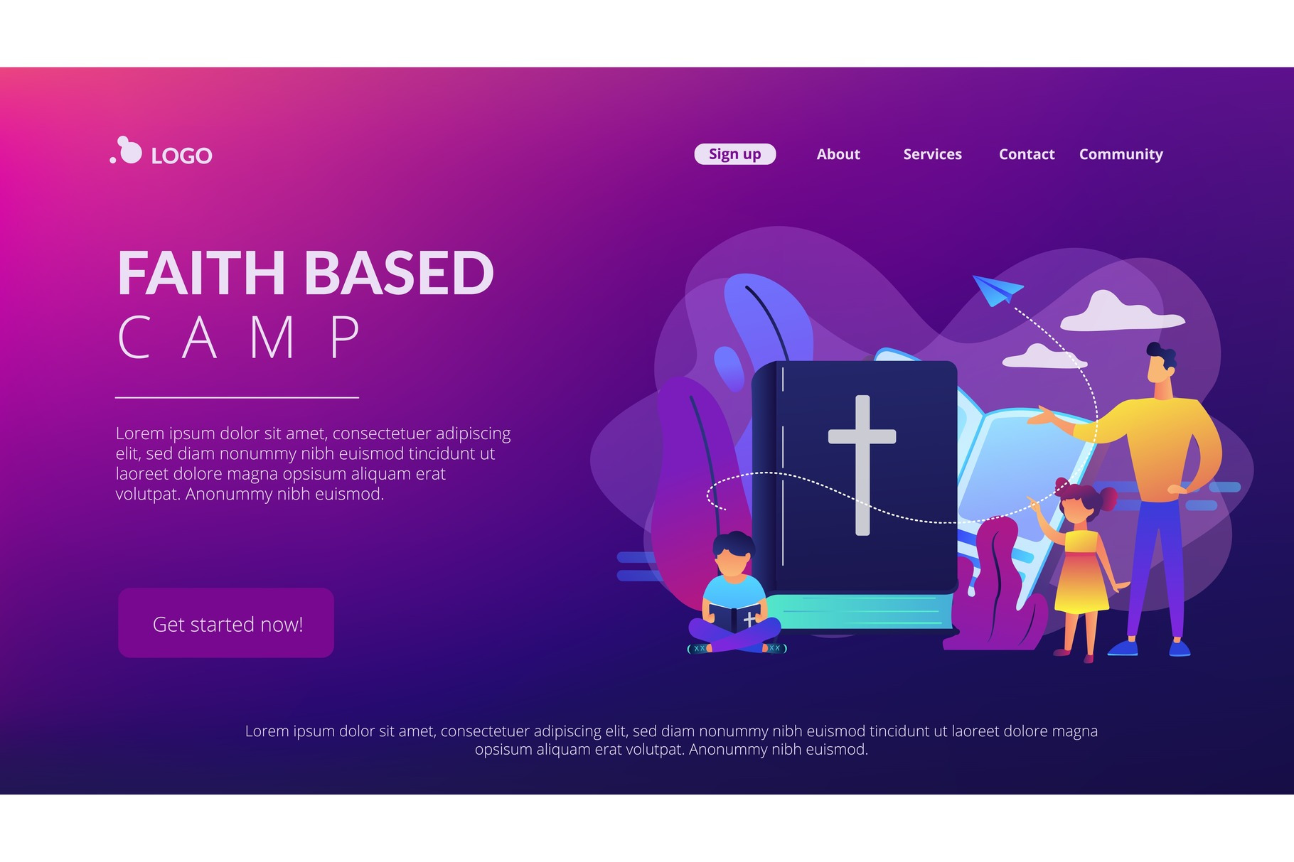 Religious summer camp concept | Education Illustrations ~ Creative Market