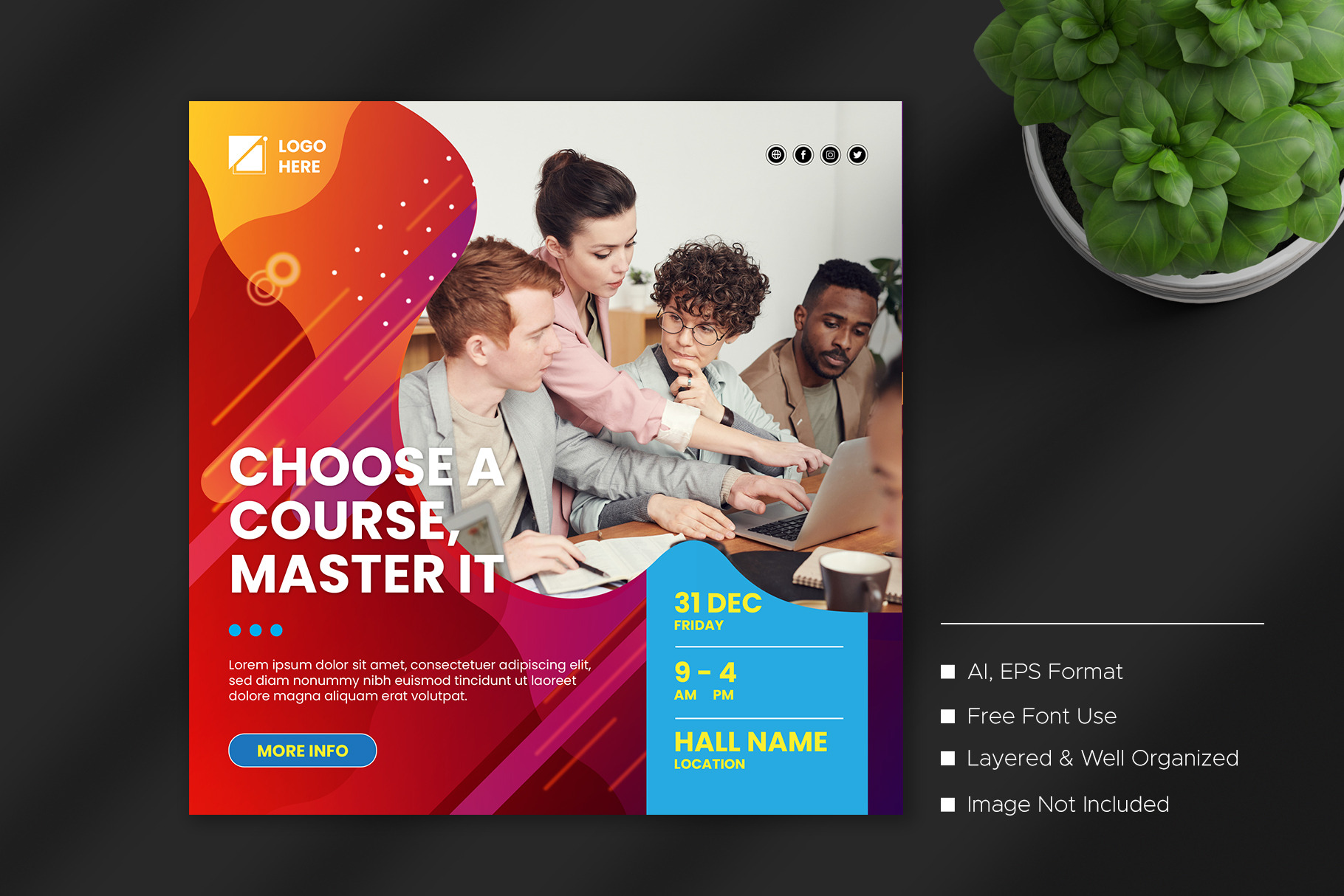 Social Media Post Template, a Social Media Template by Oshin Design ...