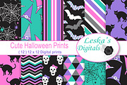 Cute Halloween Digital Paper Pack, an Illustration by Leska's Digitals