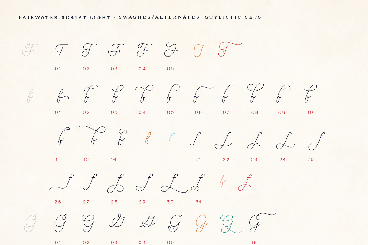 Fairwater Script Light, a Script Font by Laura Worthington