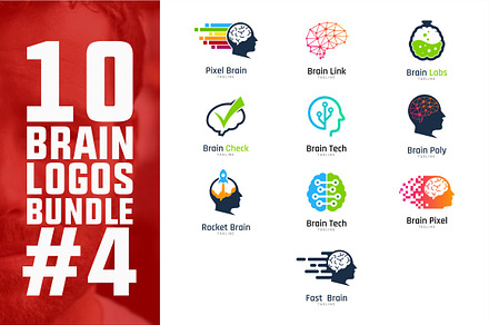 10 Brain Logo Bundle #1, a Branding & Logo Template by PutraCetol Studio