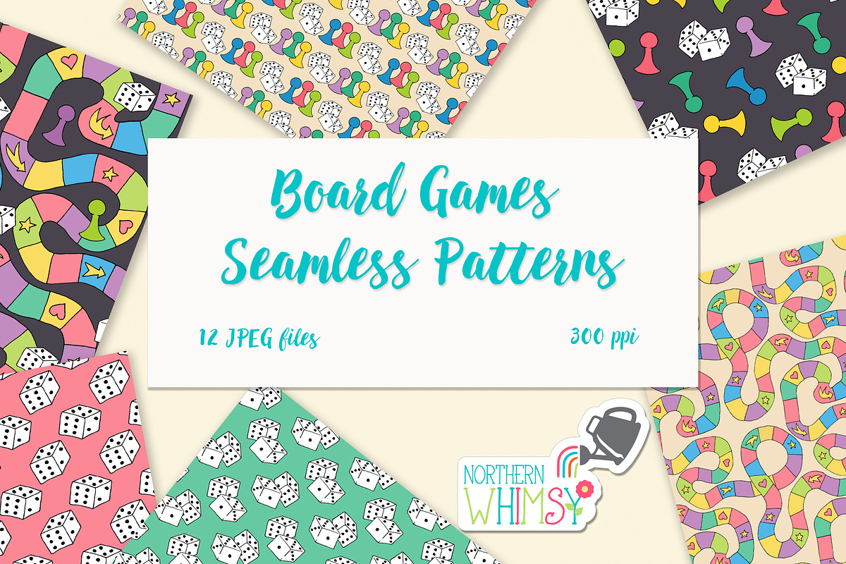 Board Games / Game Night Patterns, a Pattern Graphic by Northern Whimsy ...