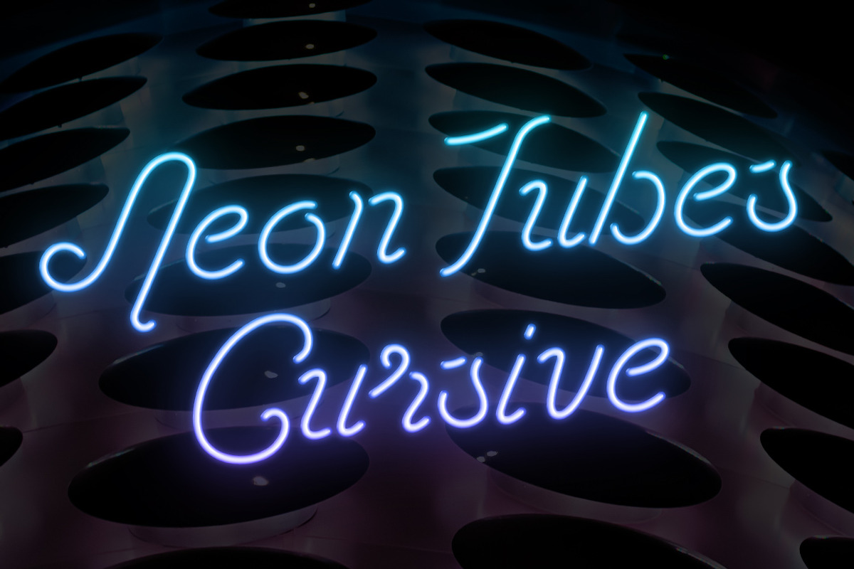 Cursive Neon Tubes Font, a Script Font by Medialoot