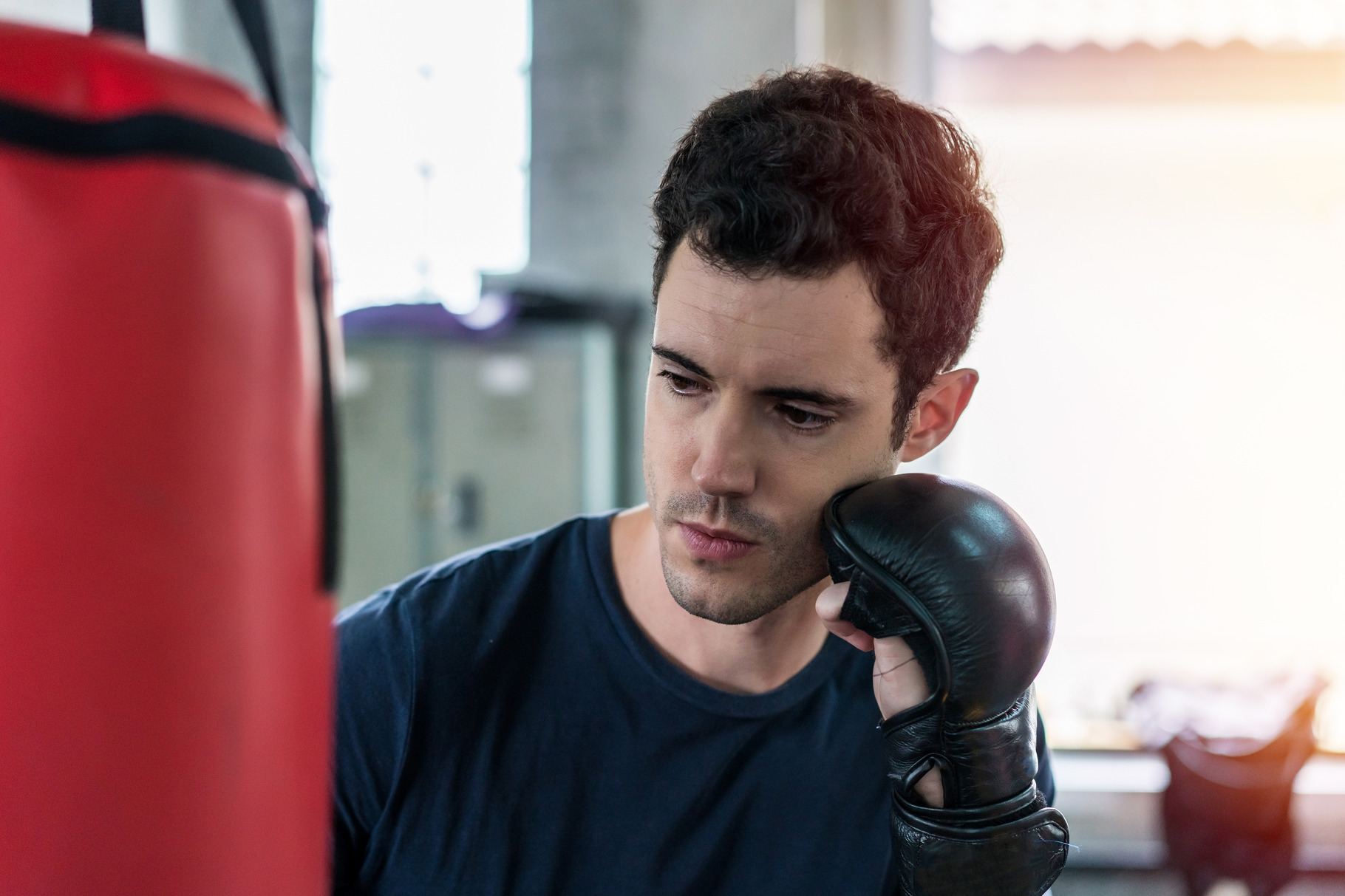 Handsome man in boxing gloves punch featuring boxing, boxer, and kick ...