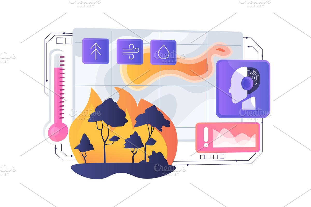 AI-Driven Wildfire Spread, a Technology Illustration by Visual Generation