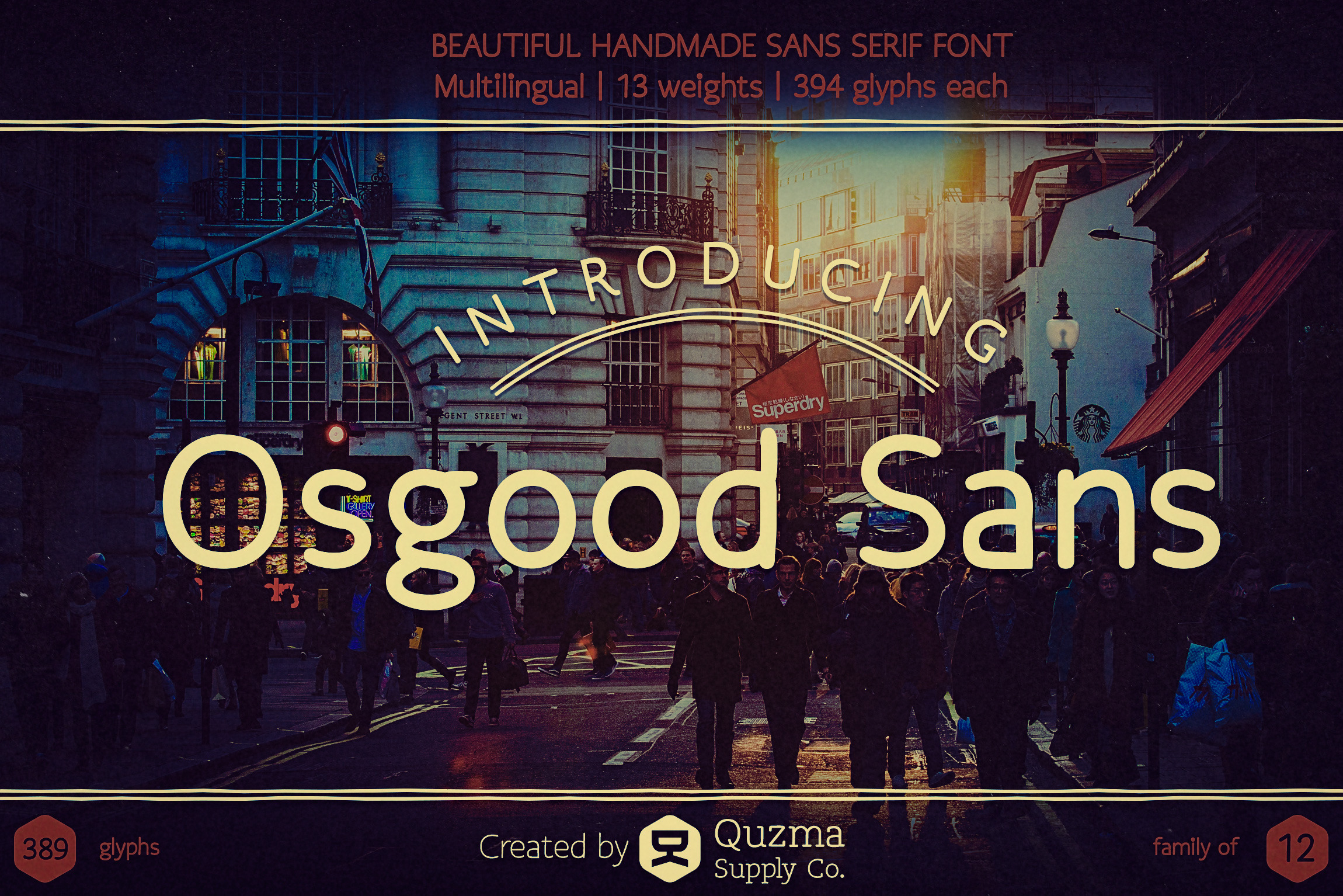 Osgood Sans, a Sans Serif Font by Quzma Supply Co.