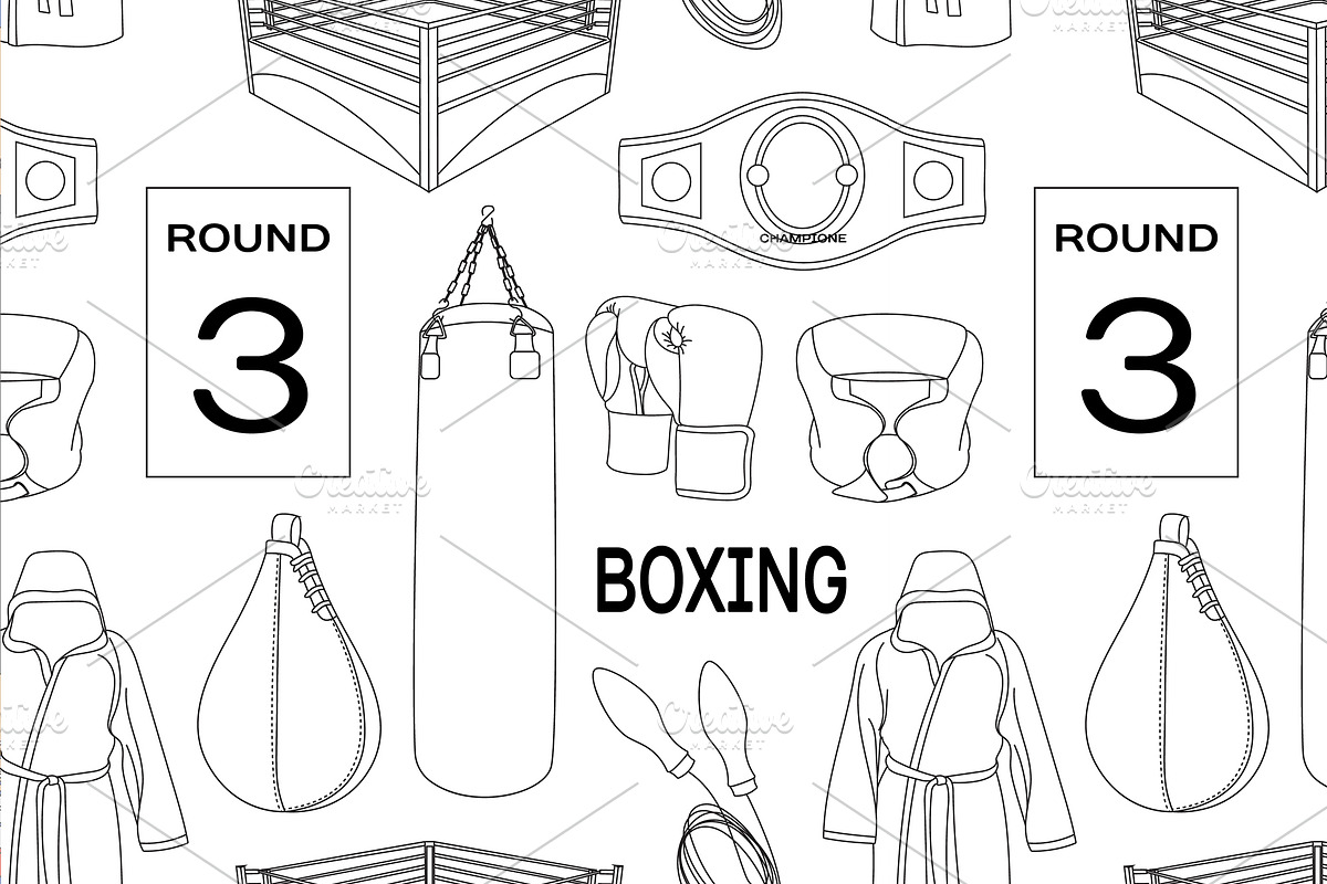 Boxing set pattern, a Pattern Graphic by Netkoff | Creative Market