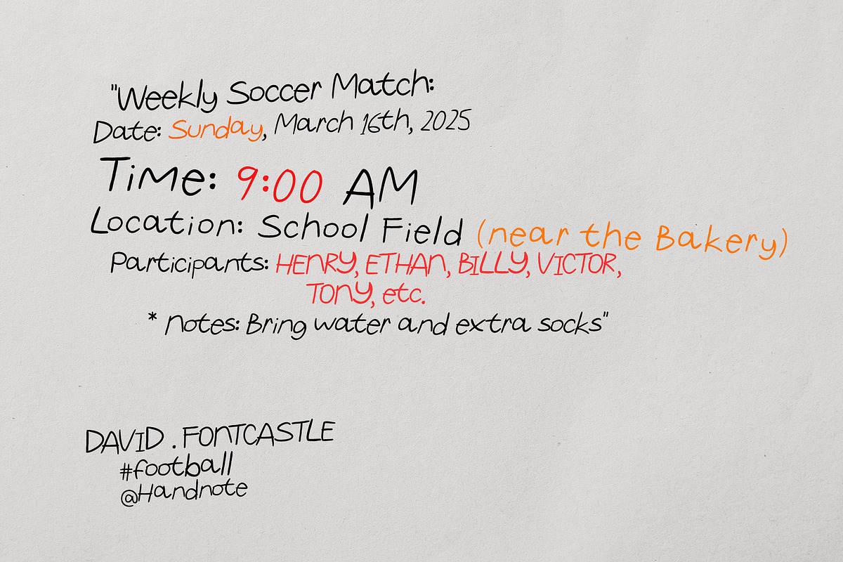 Handnote - Ballpoint pen handwriting