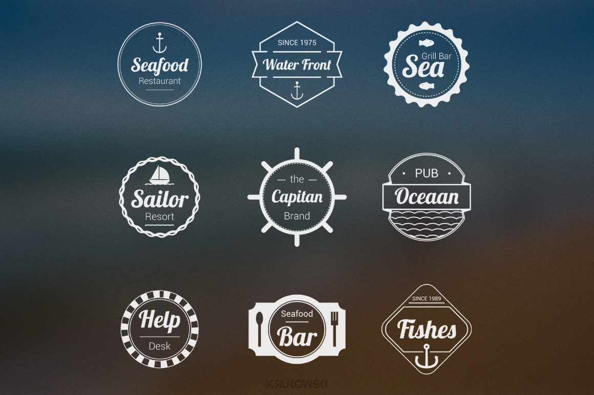 Sea Badges Logos, a Branding & Logo Template by Krukowski Graphics