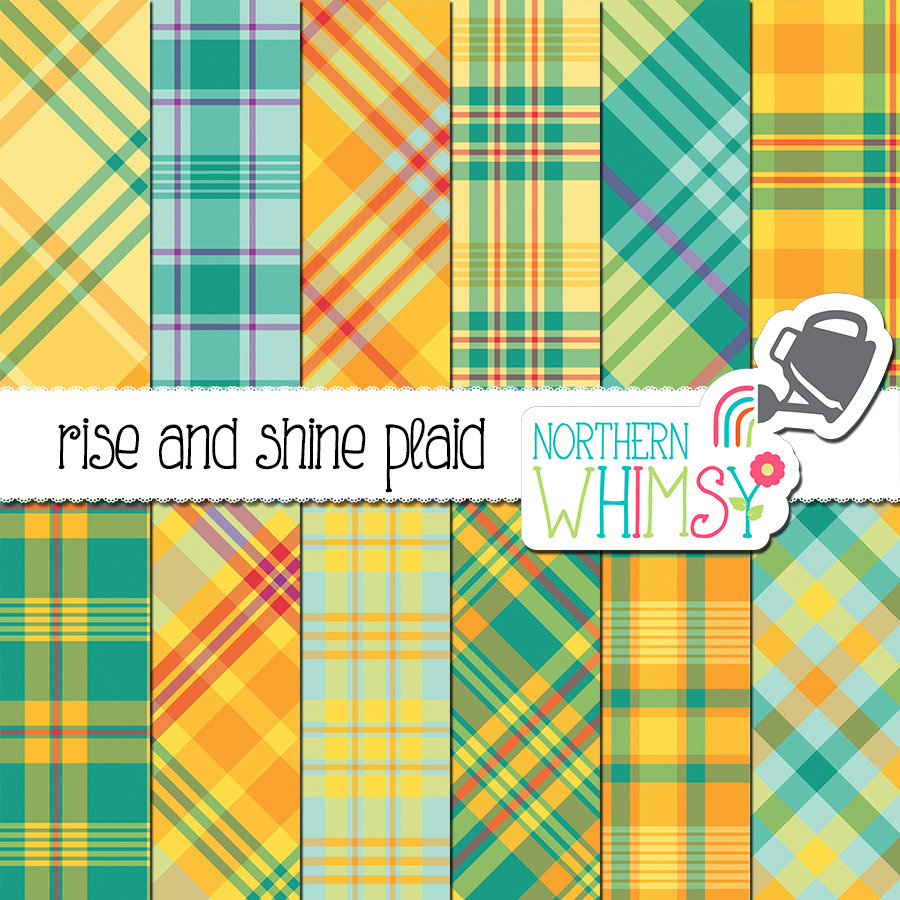 Summer Plaid Patterns: Teal & Yellow, a Pattern Graphic by Northern ...