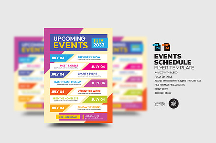 Event Schedule Template | Flyer Templates ~ Creative Market