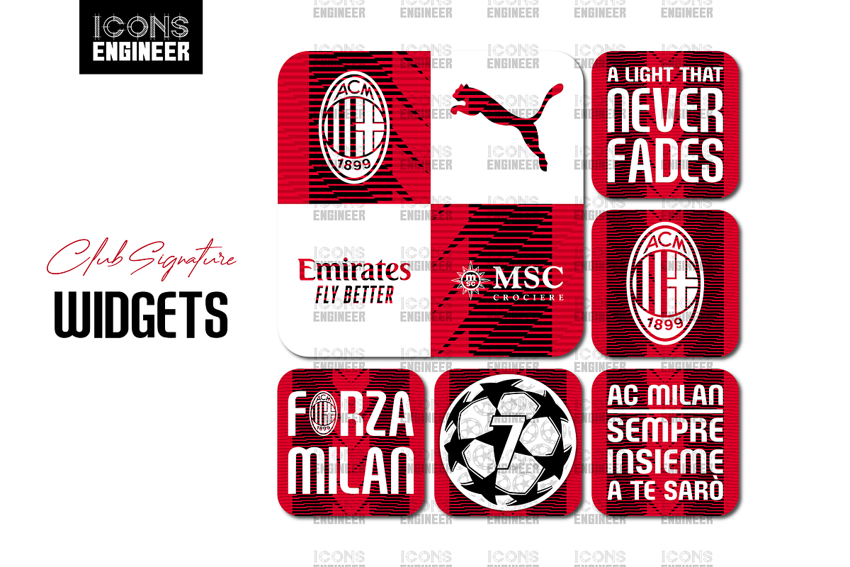 AC Milan 23/24 Theme Pack | Home Kit, an Icon by IconsEngineer