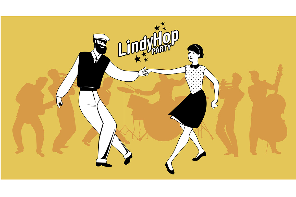 Lindy Party & Big Band, a Person Illustration by La Inspiratriz