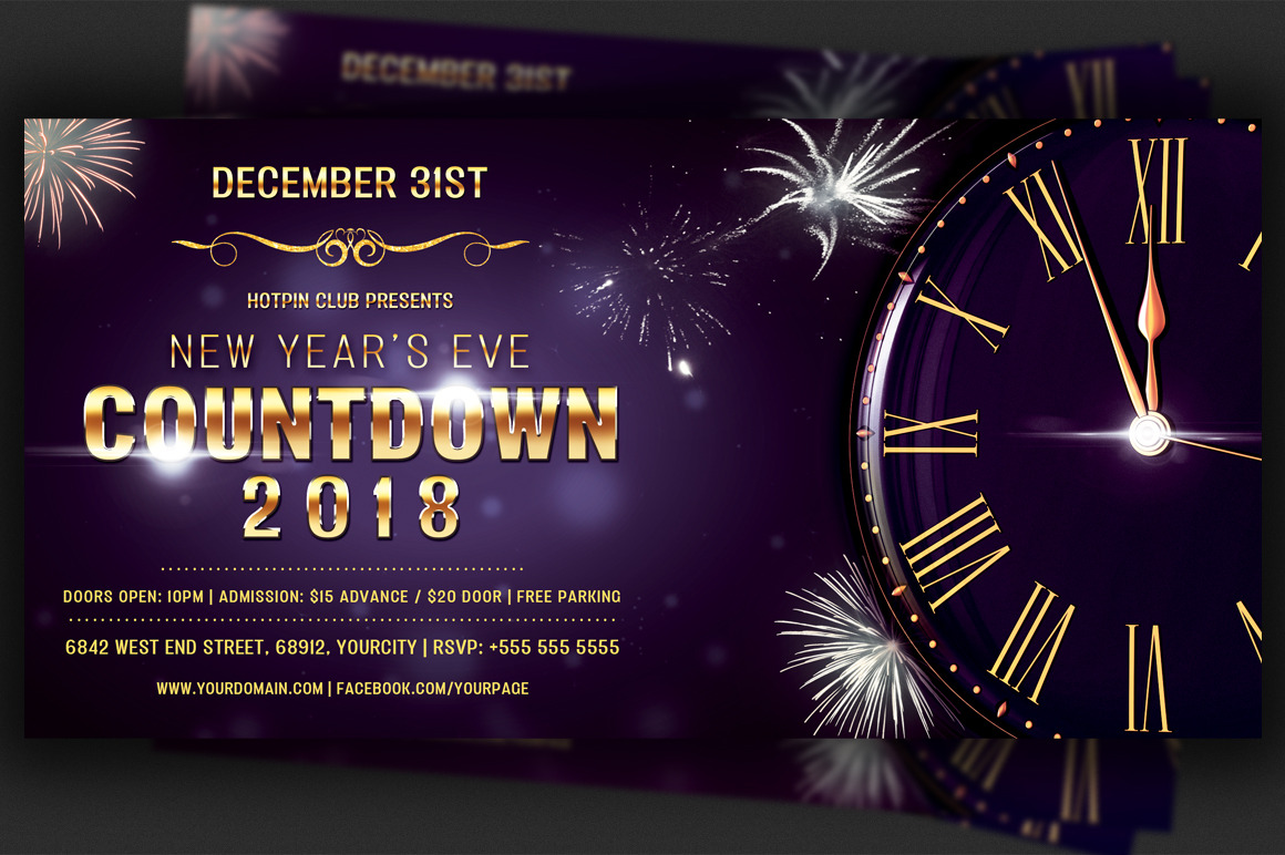 Nye Countdown Party Flyer Template, a Flyer Template by Hotpin
