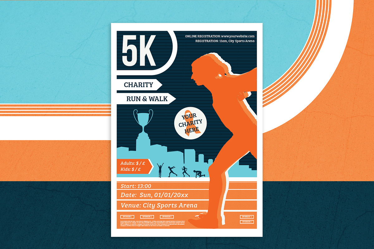 Run Poster, a Card Template by wavebreak | Creative Market