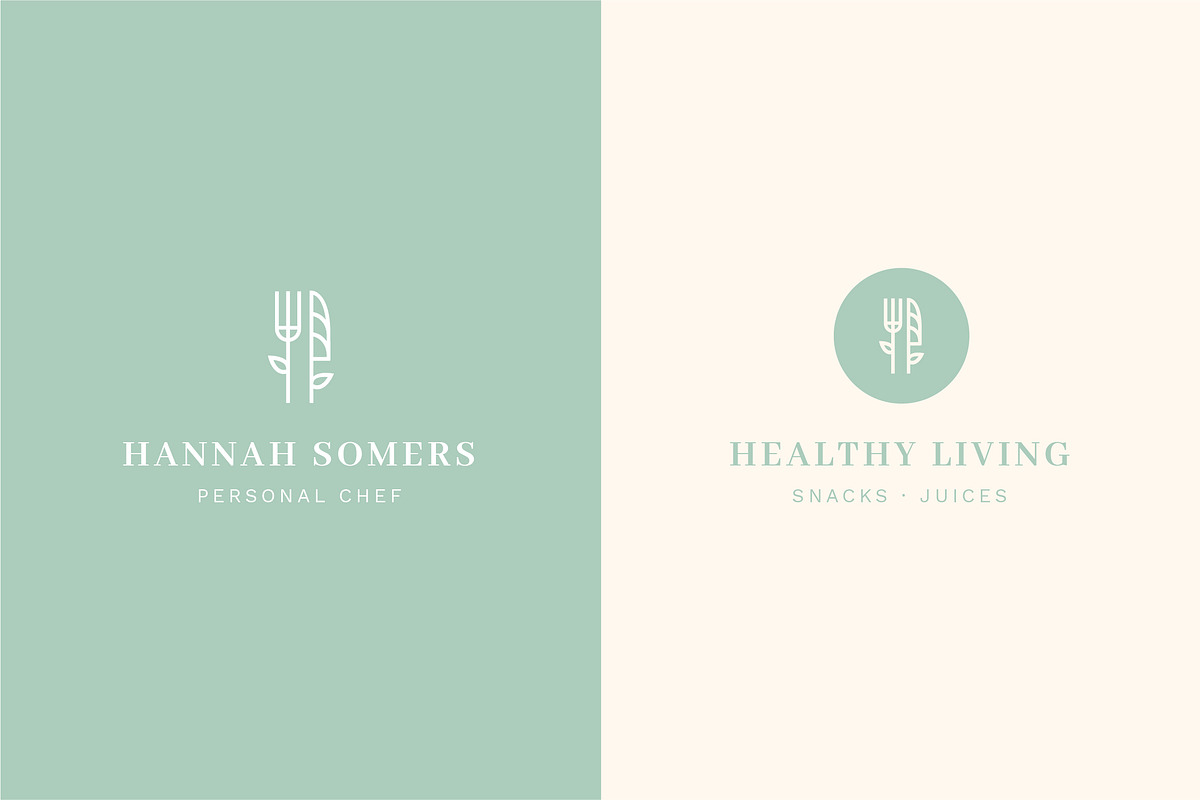 10 Minimal Healthy Food Logos, a Branding & Logo Template by GudBrand ...