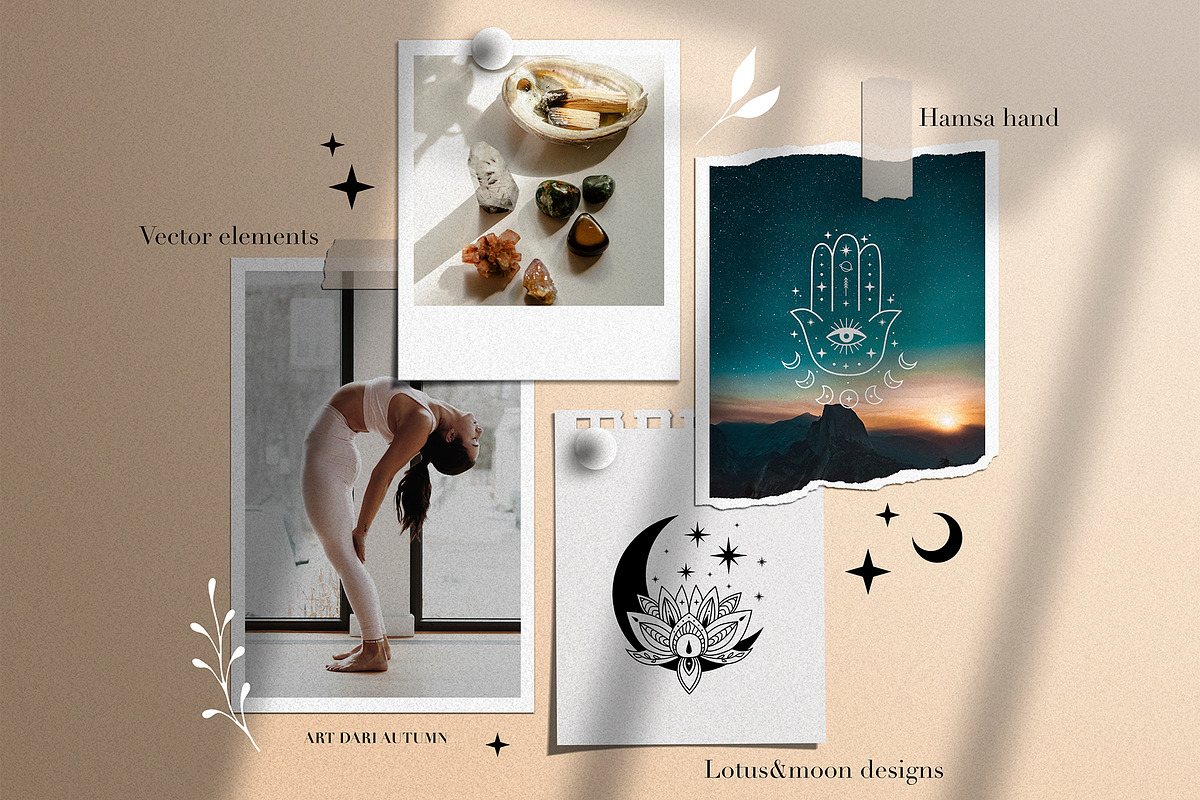 Lotus&Moon illustrations collection, an Illustration by Art Dari Autumn