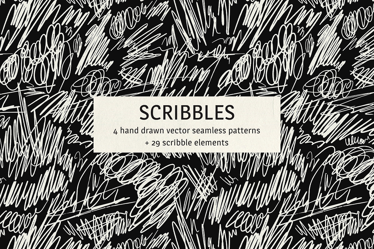 Scribble abstract vector patterns
