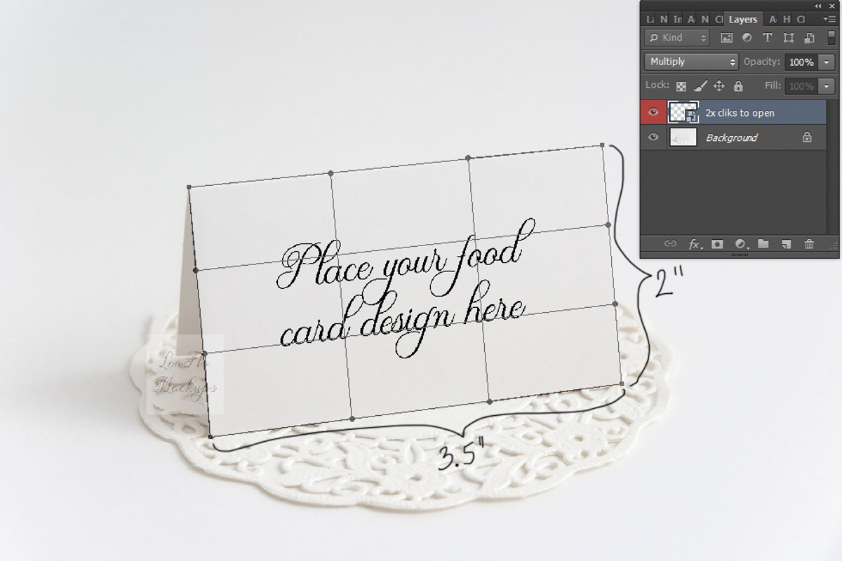 Table food card template psd mockup, a Print Template by Leo Flo Mockups