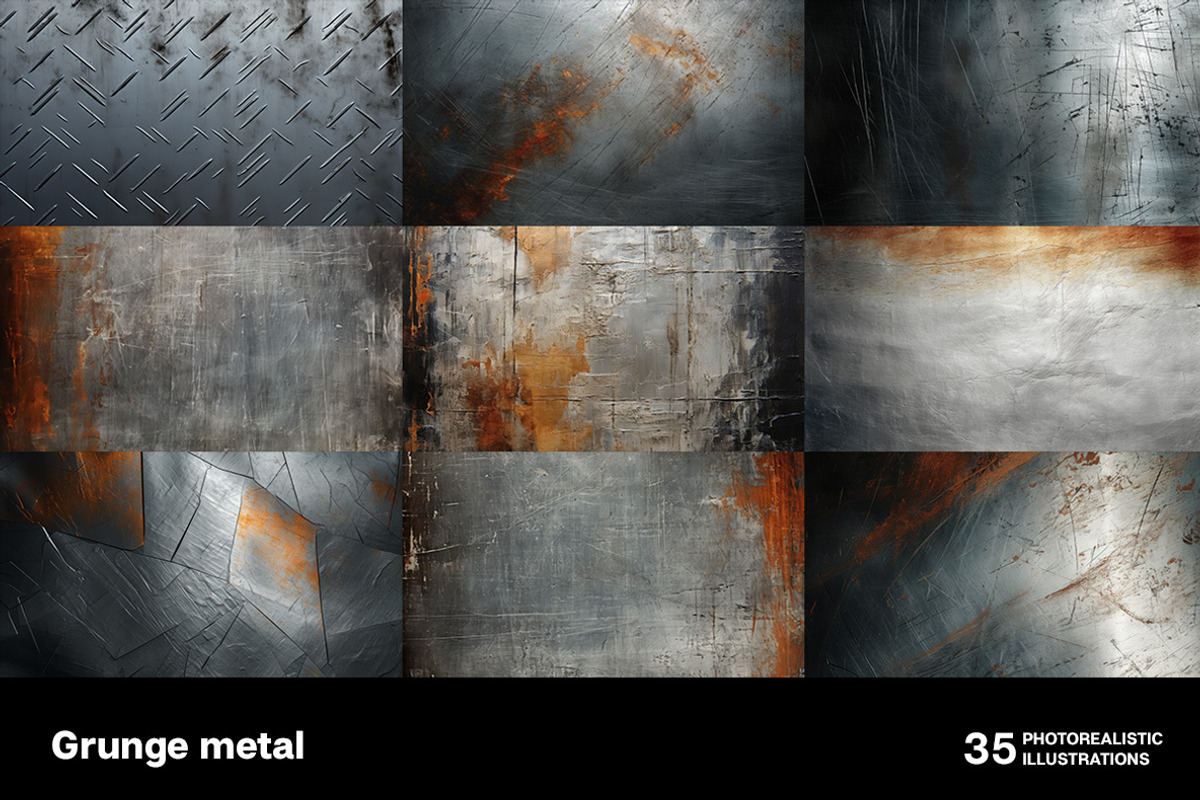 Grunge metal textures, a Background Graphic by Handmadefont
