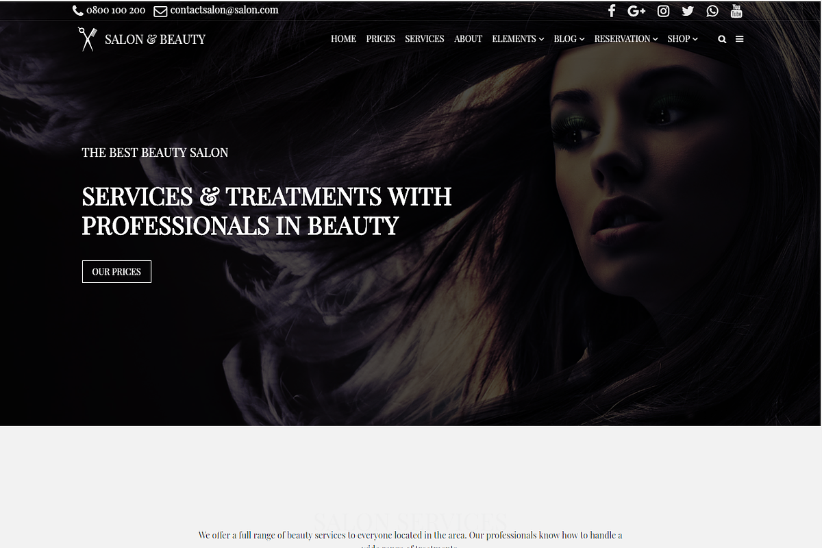 Salon - Beauty WordPress Theme, a WordPress Template by Visualmodo | Creative Market