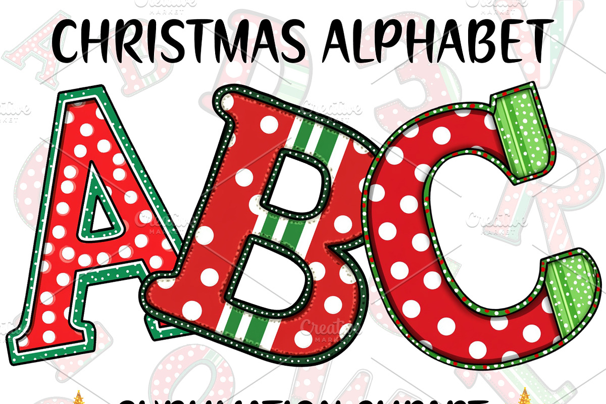 Christmas Alphabet Sublimation Png, an Illustration by RobertsArt