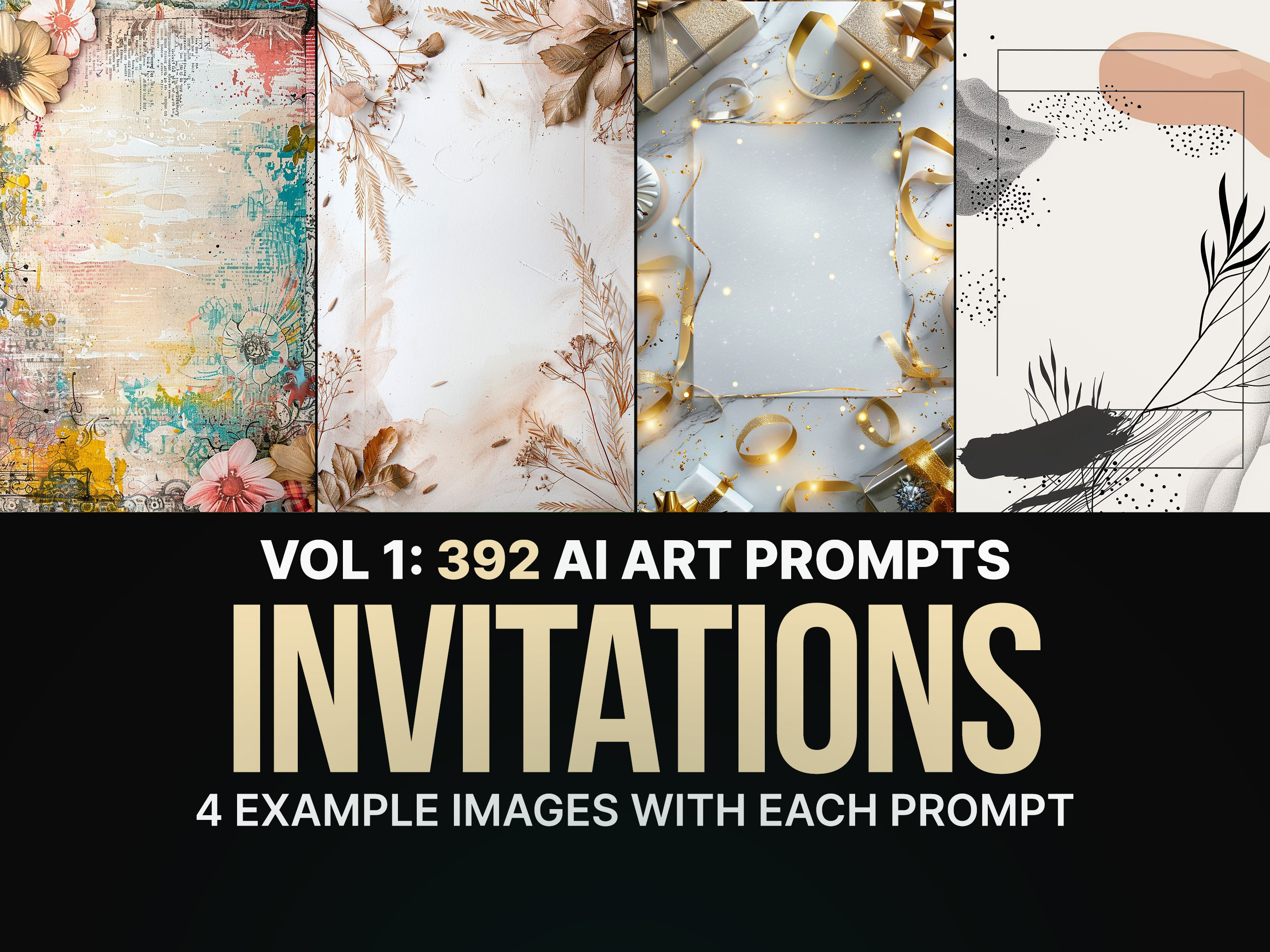 392 Midjourney Invitation Prompts, a Background Graphic by Sevenstyles
