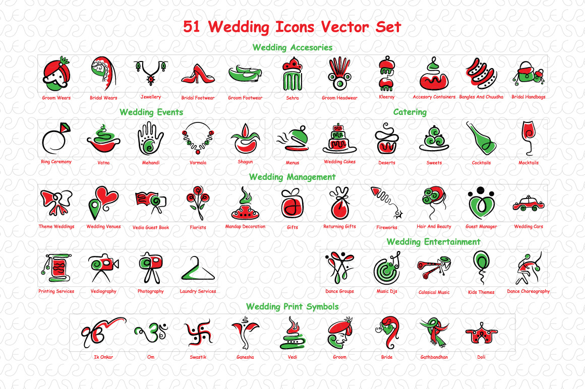 Wedding Graphics Vector Pack, an Icon by VecRas